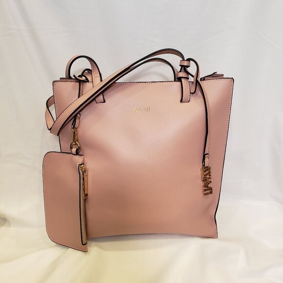 Izzy & Ali | Bags | Izzy Ali Vegan Leather Large Tote With Clutch Pink ...